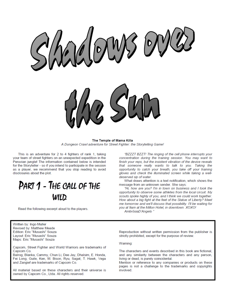 Shadows Over The Sun - SFRPG.com